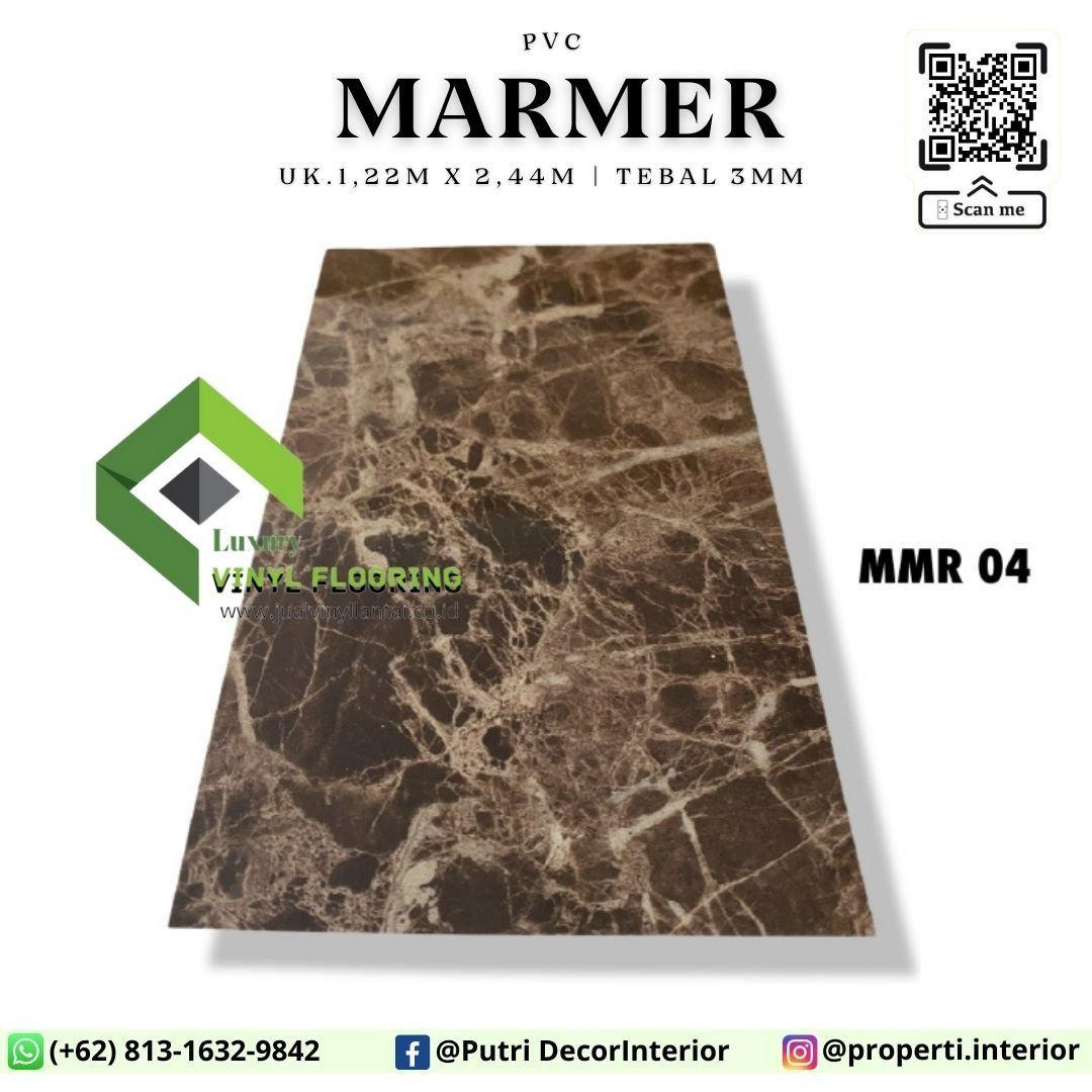 pvc marmer dinding type MMR04 tebal 3mm panel uk. 1,22m x 2,44m, Desain ...