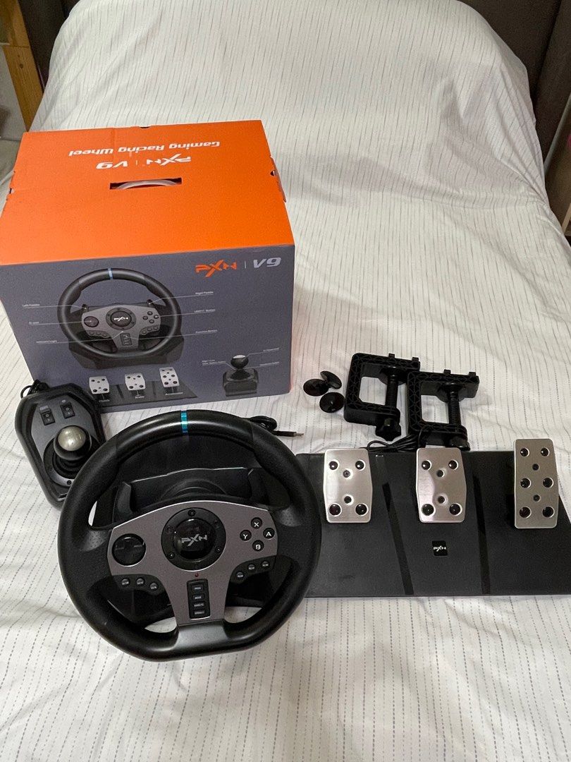 PXN V9 - Steering wheel set with clutch and shifter, Video Gaming ...