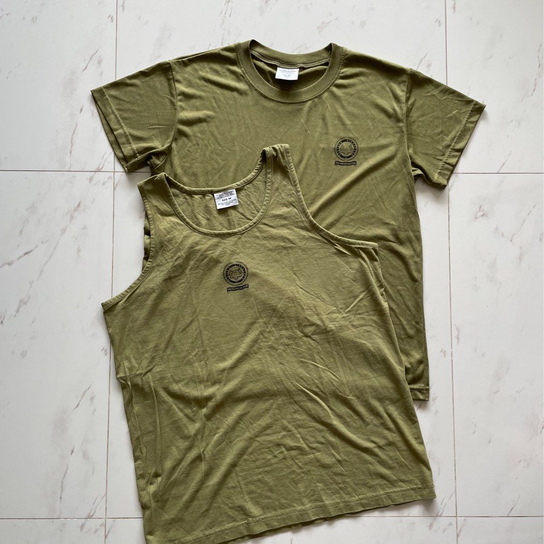 SAF Army Shirt Singlet, Men's Fashion, Activewear on Carousell