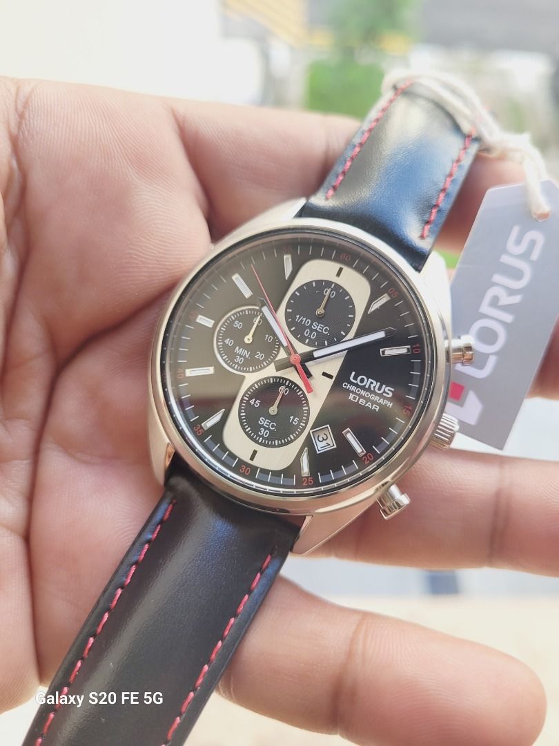 Seiko Lorus Car Dashboard Black/Silver Dial Reverse Panda Chronograph ...