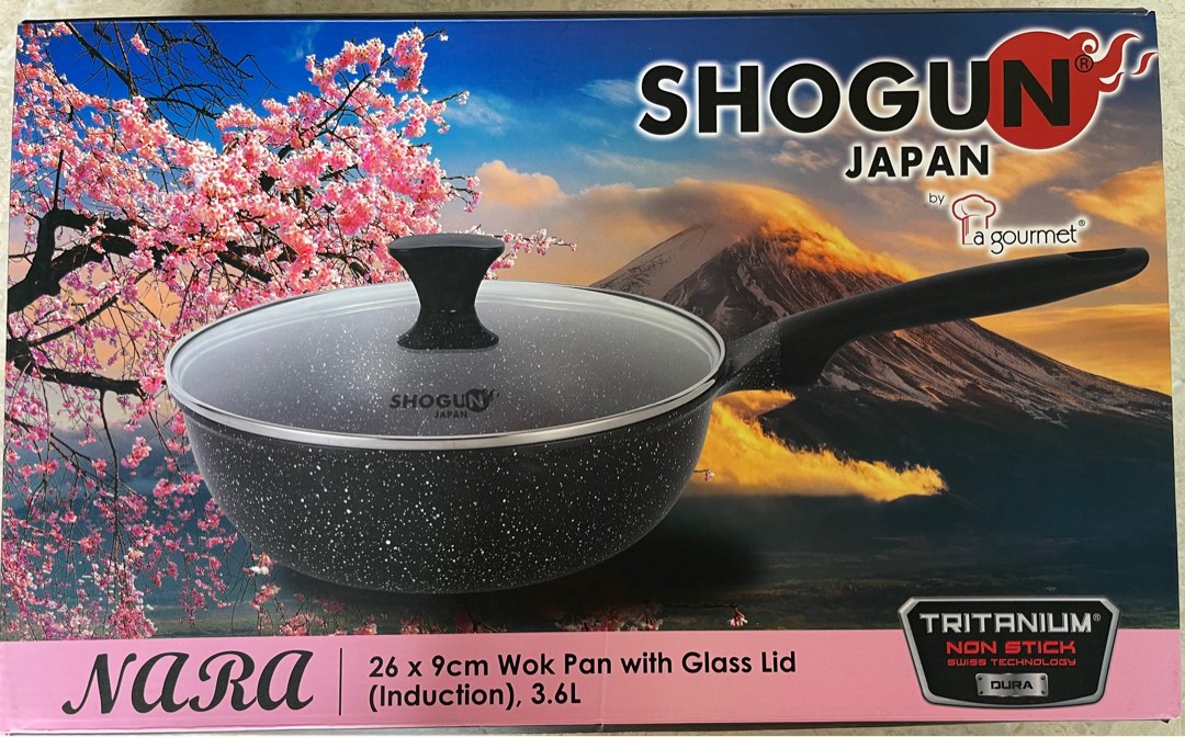 Shogun Japan 3.6l wok pan with glass lid (induction), TV & Home ...