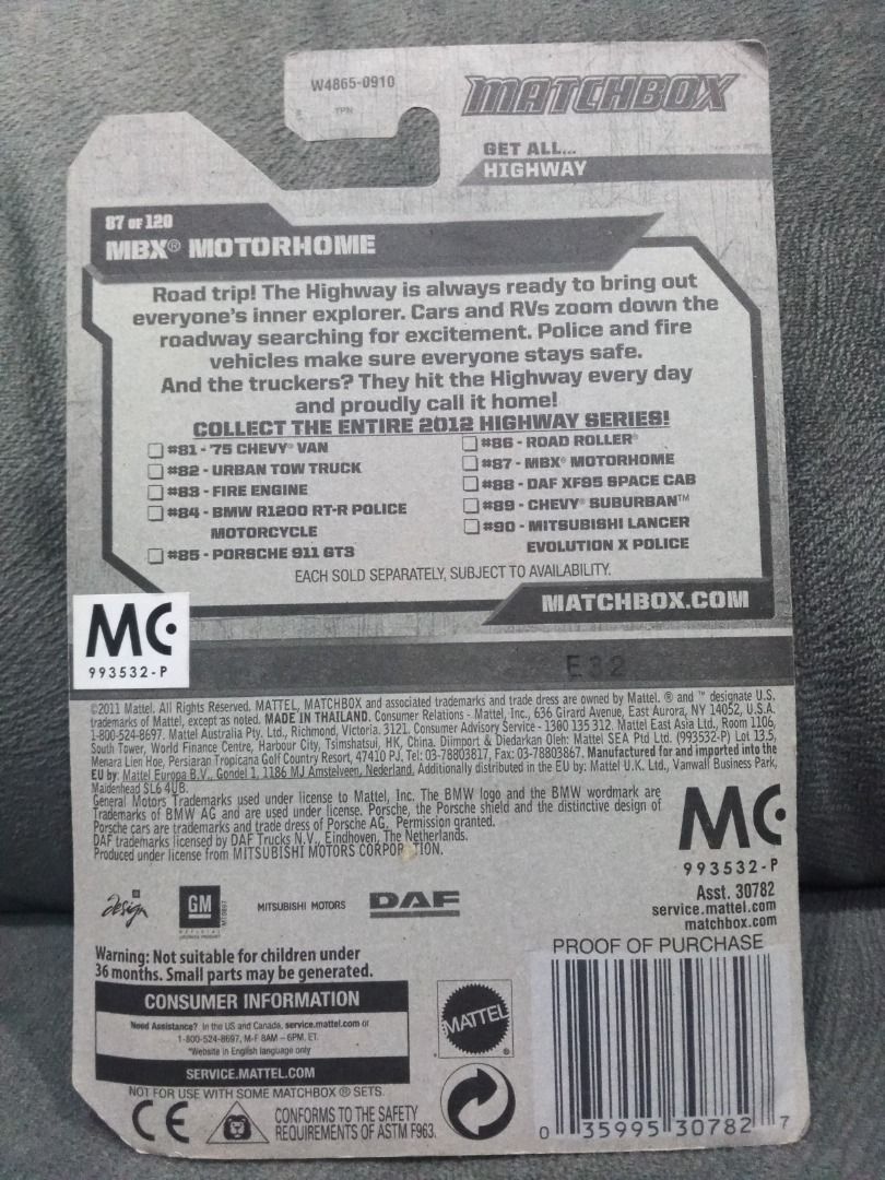 Signed Michael Heralda 5000 Club Matchbox 2012 MBX Highway Motor Home ...