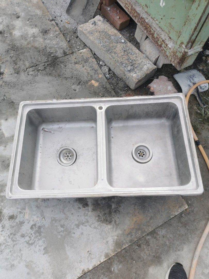 Sinki Dapur, Kitchen Double Sink 85cm x 50cm x 20cm outer height ...