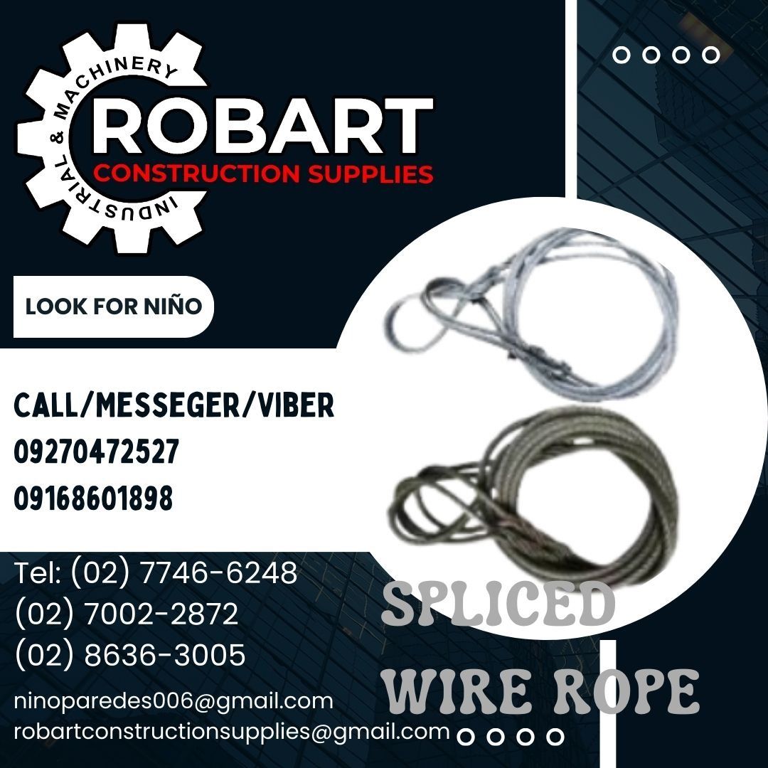 SPLICED WIRE ROPE, Commercial & Industrial, Construction Tools ...