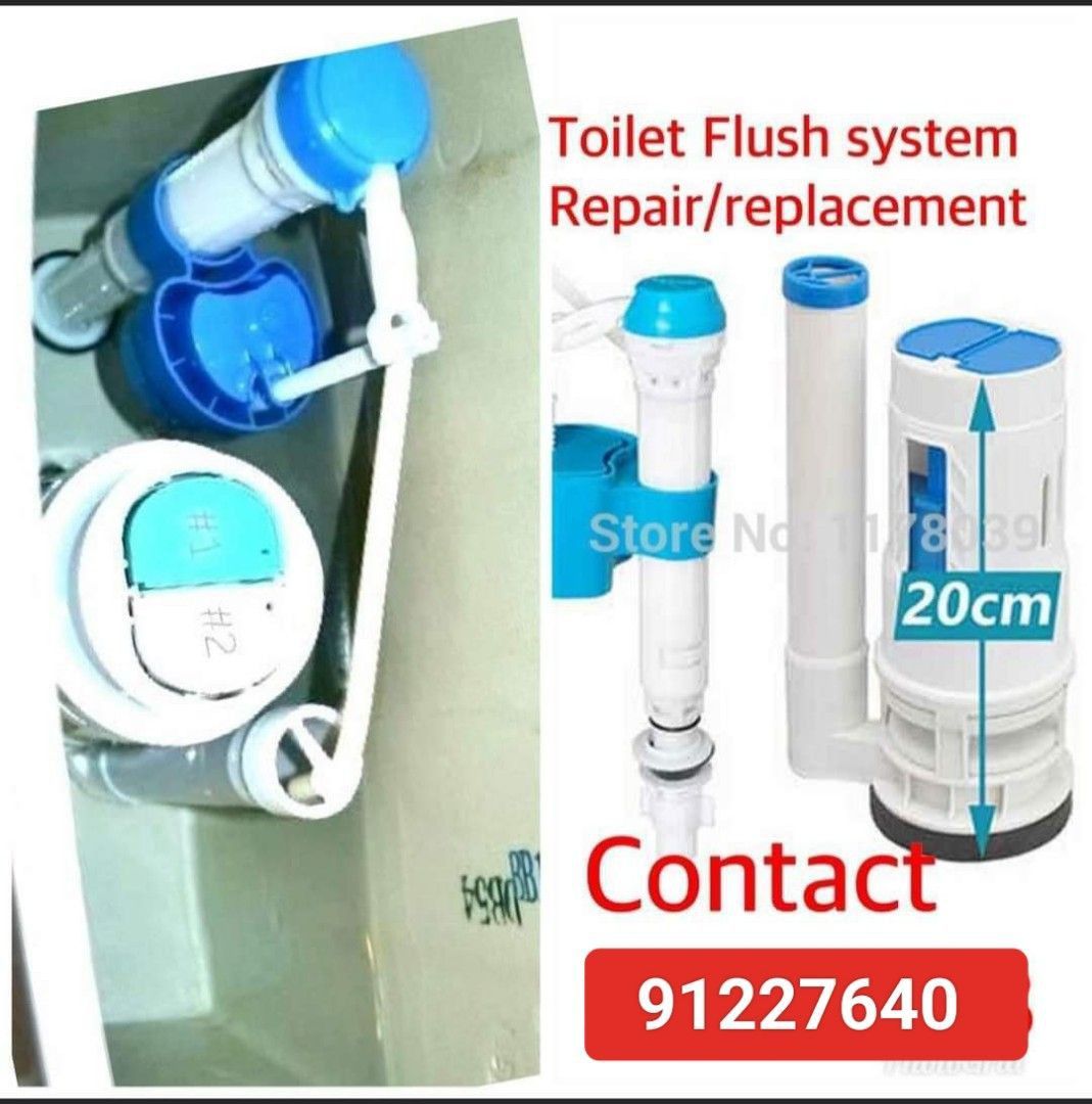 Toilet flush, inlet valve, Flush cistern replace, flush pump etcetera ...