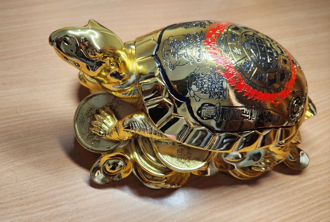 Golden Feng Shui Tortoise with Universal Tortoise symbol, Furniture ...