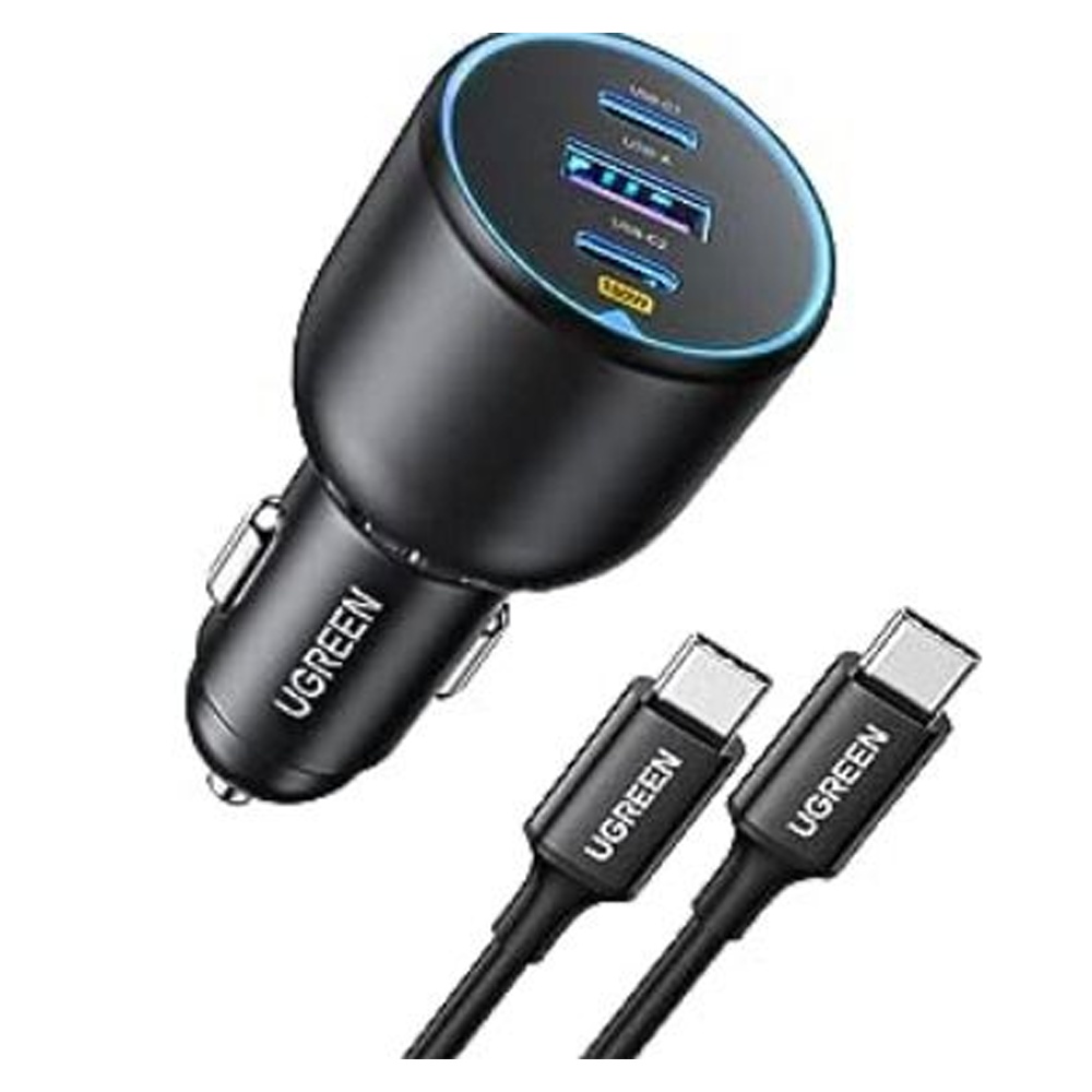 UGREEN 130W USB C Car Charger, 3 Port Car Charger PD3.0/QC4.0/PPS, Car USB Charger with LED ...