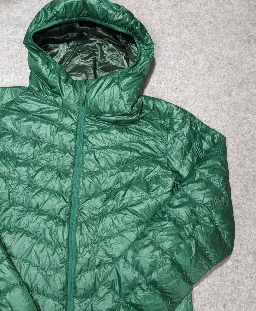 UNIQLO Ultra Light Down Hooded Puffer Puff Jacket Green Winter Snow ...