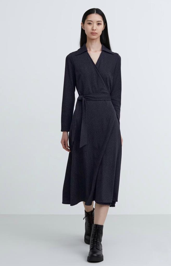 Uniqlo wrap dress polka dot navy. Not Zara lovet mds mango love bonito love and flair, Fesyen ...