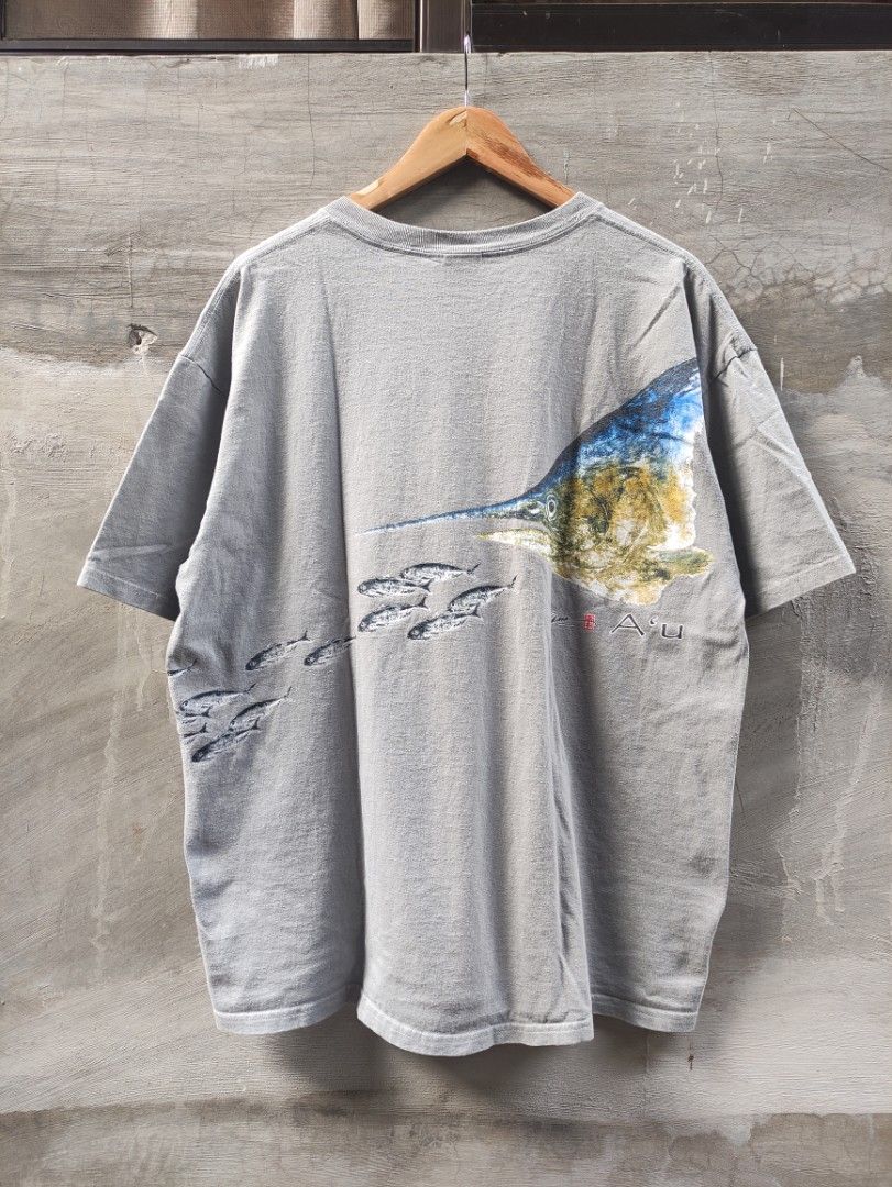 Vintage Gyotaku by Shane Hamamoto Blue Marlin, Men's Fashion, Tops ...