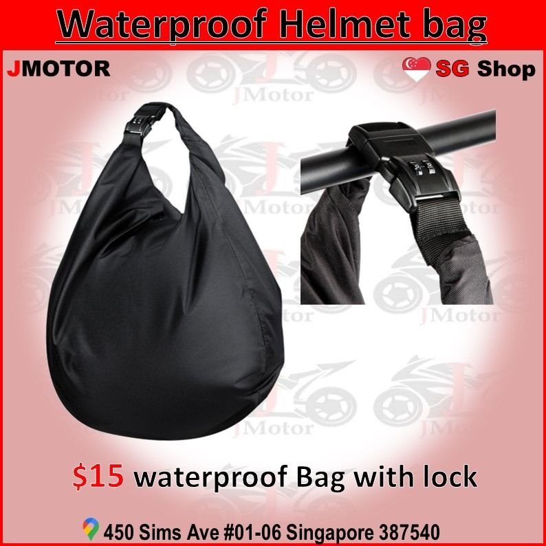 waterproof helmet bag with lock, Motorcycles, Motorcycle Apparel on ...