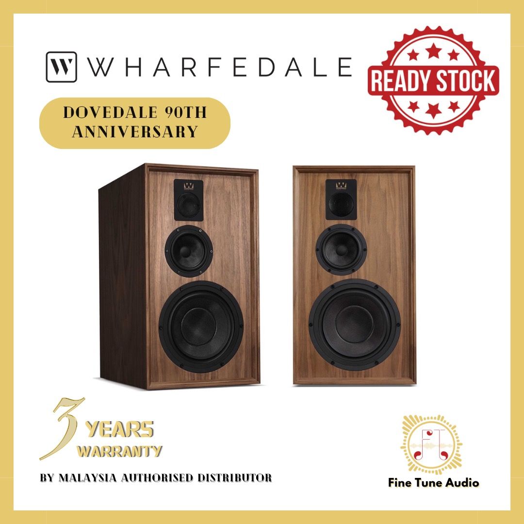Wharfedale Dovedale 90th Anniversary Bookshelf Speakers with stand ...