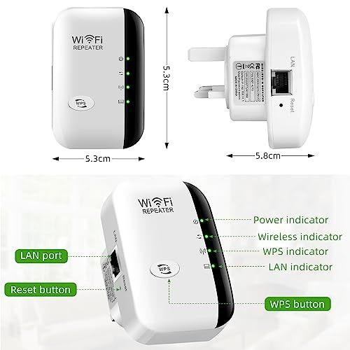 WiFi Range Extender Booster - Up to 3000sq.ft Coverage, Supports 30 ...