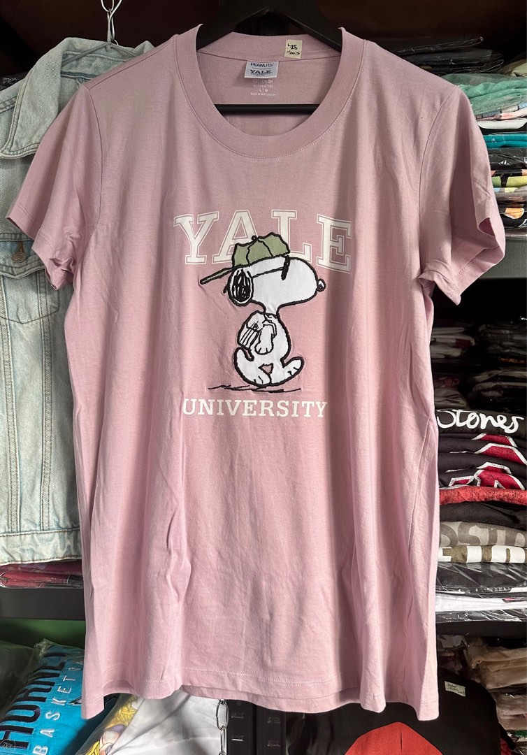 YALE SNOOPY Embroidered Classic Tee, Women's Fashion, Tops, Shirts on ...