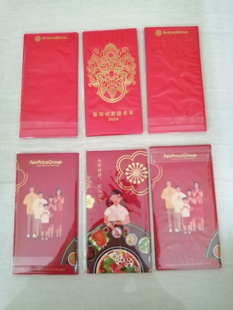 $1 for 3 packs/2024 NTUC/Sheng Siong Red Packets, Hobbies & Toys ...