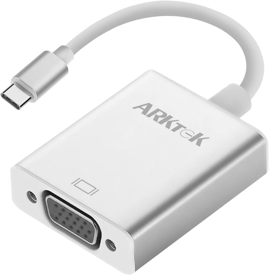 [5495] USB-C to VGA Adapter - ARKTEK USB Type C (Thunderbolt 3) to VGA ...