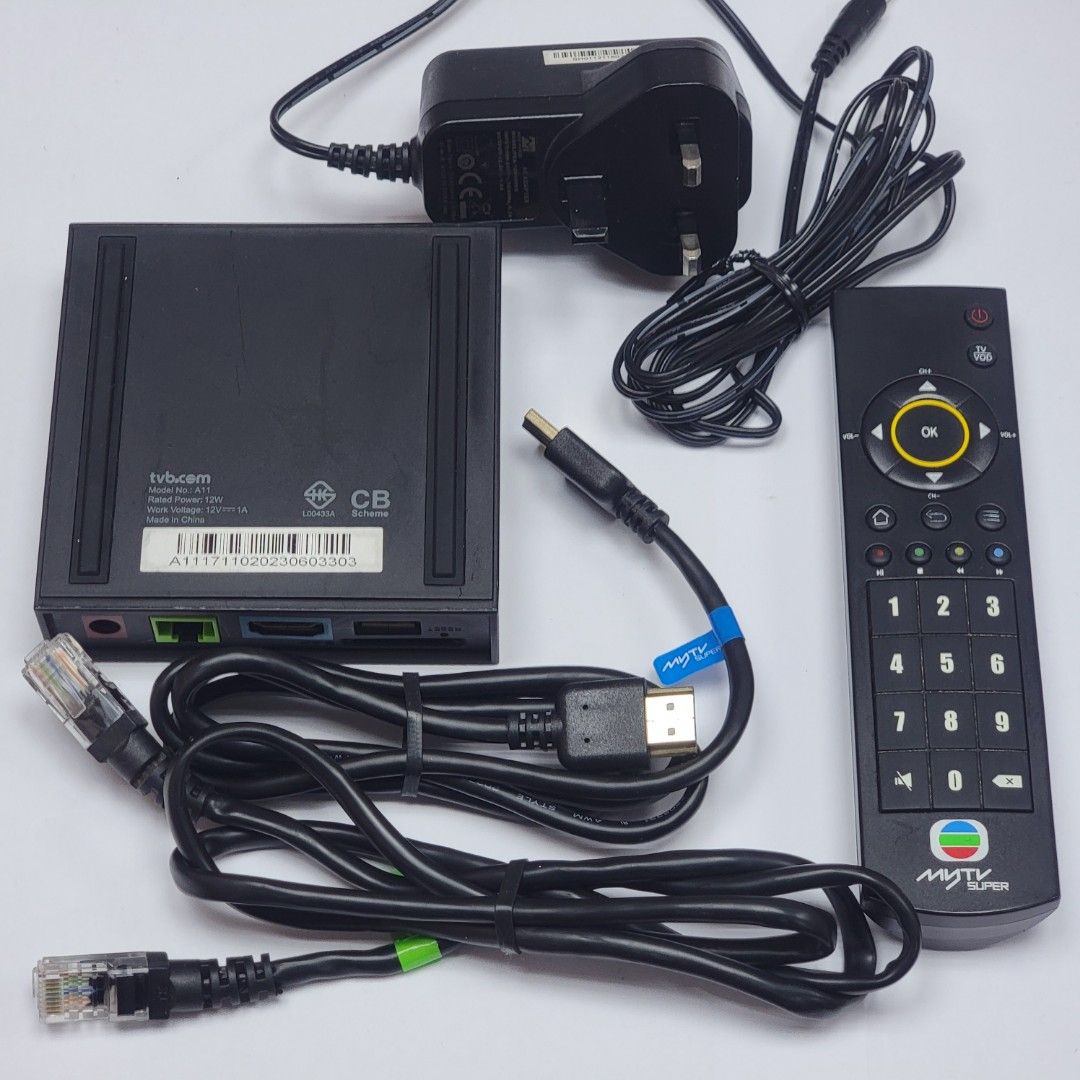 二手 Used MyTV Super Tv Box TVB 電視盒子 連火牛 搖控器 HDMI線 上網線 （需用賬號登入）, 家庭電器, 電視 ...