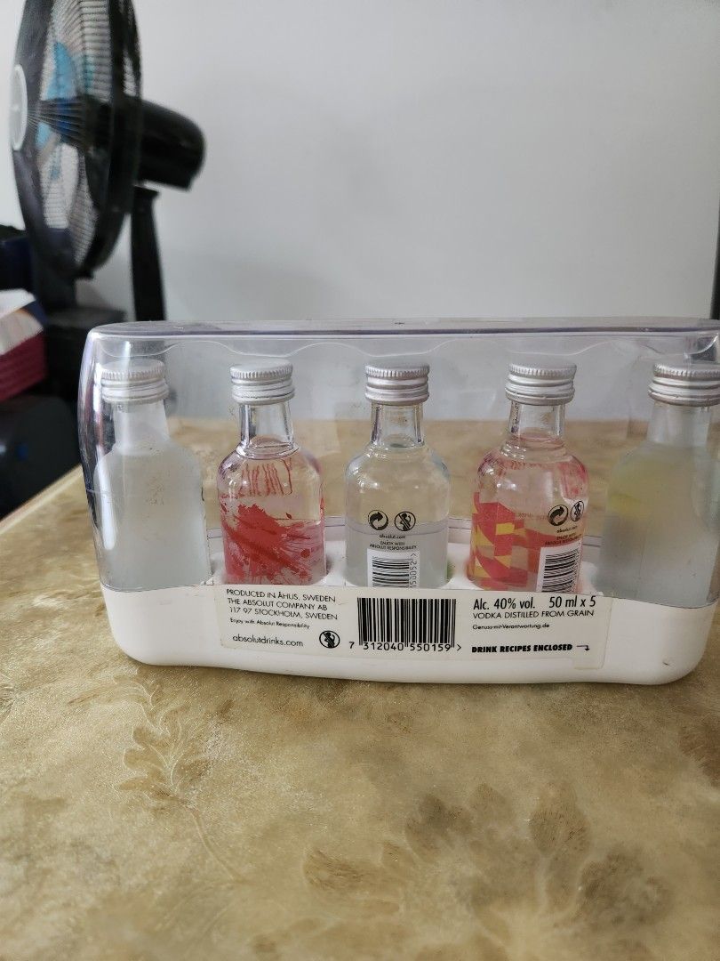 Absolut Mini 50mlx5 Food And Drinks Beverages On Carousell