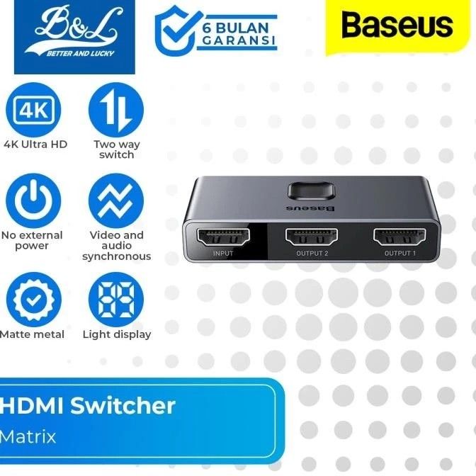 Baseus MATRIX HDMI Splitter CAHUB-BCOG/一鍵雙向切換(遊戲switch/PS遊戲機/PS4/PS5 ...