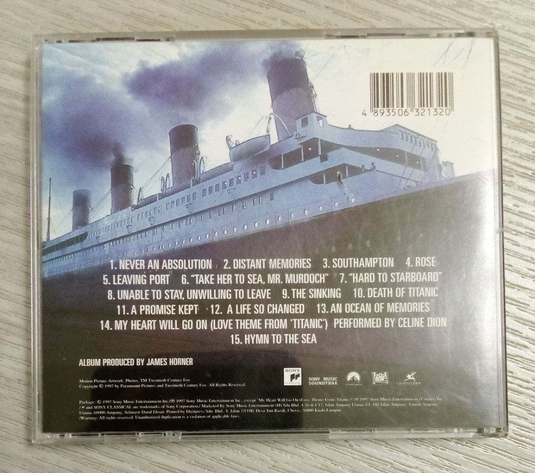 Cd Music from the motion picture: Titanic, Hobbies & Toys, Music ...