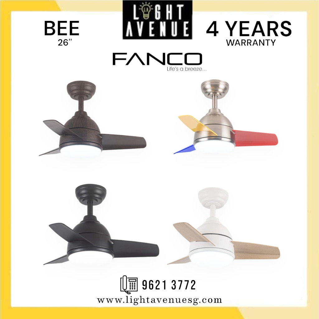 Fanco Mini Bee 26" DC Ceiling Fan, Furniture & Home Living, Lighting ...