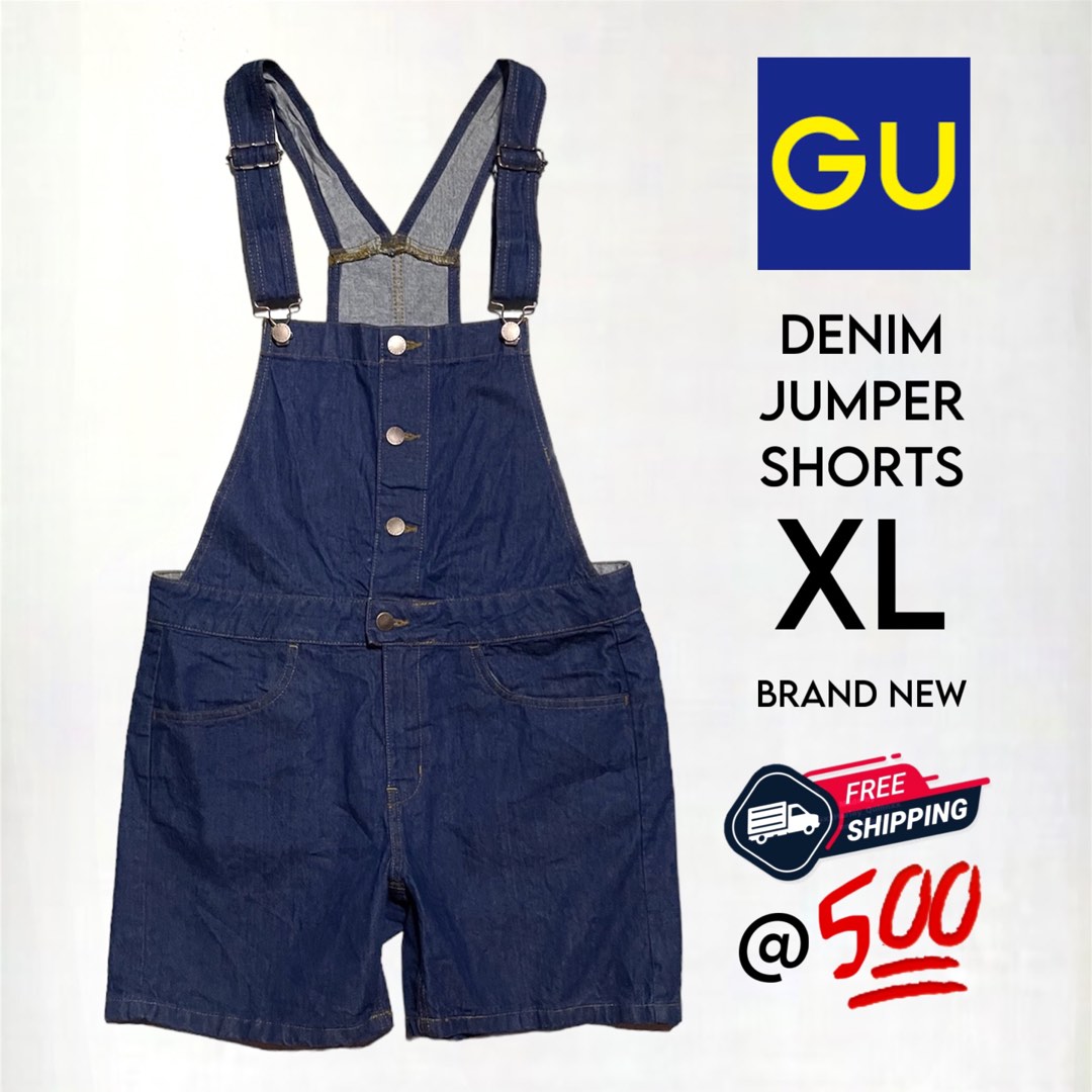 GU Denim Jumper Shorts- XL, Women's Fashion, Dresses & Sets, Jumpsuits ...
