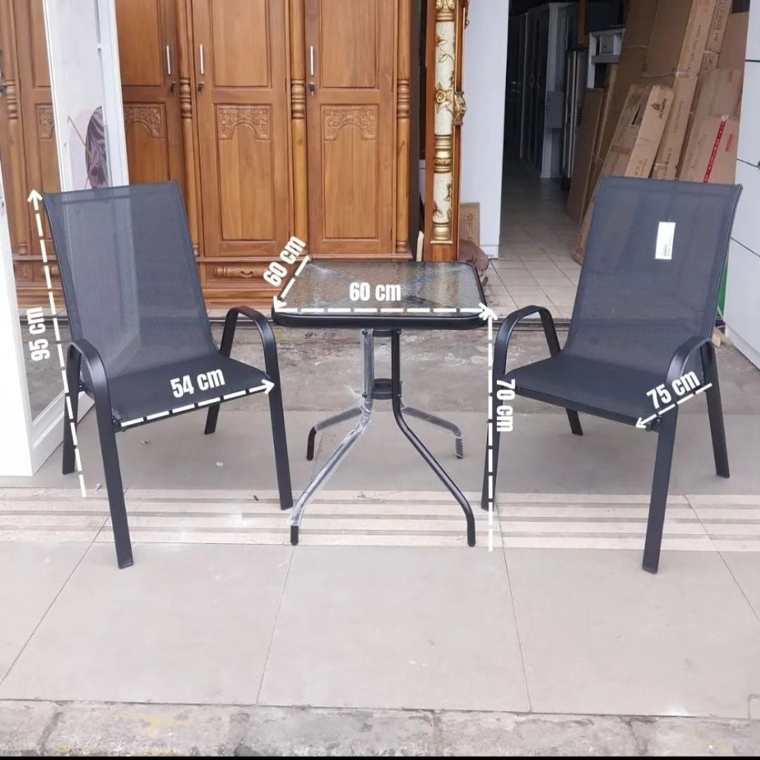 Kursi Teras Besi Set 2 Kursi + 1 meja Obelix Hayden Importa Kursi Taman ...