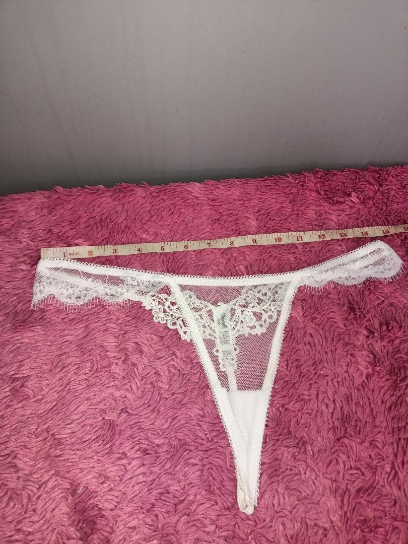 L: Sexy white lace thong, Women's Fashion, Undergarments & Loungewear ...