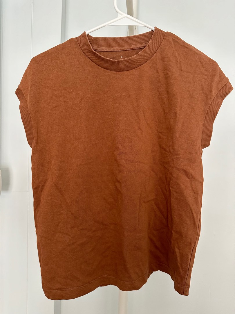 Muji Brown Top, Women's Fashion, Tops, Blouses on Carousell