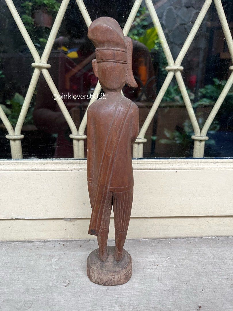 Patung Kayu Pria Jawa Timur Madura Antik Batik Kebaya Antique Vintage ...