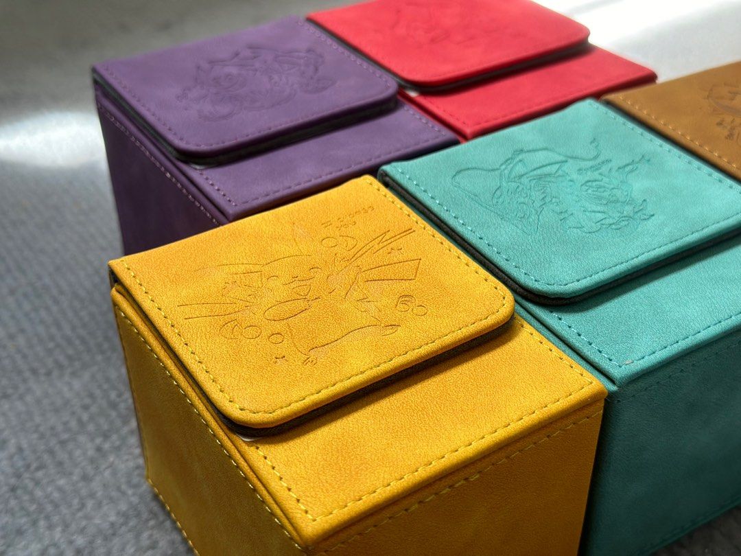 (🟢READY STOCKS) Faux Leather Custom Deck Box Deck Case Pokemon Designs ...