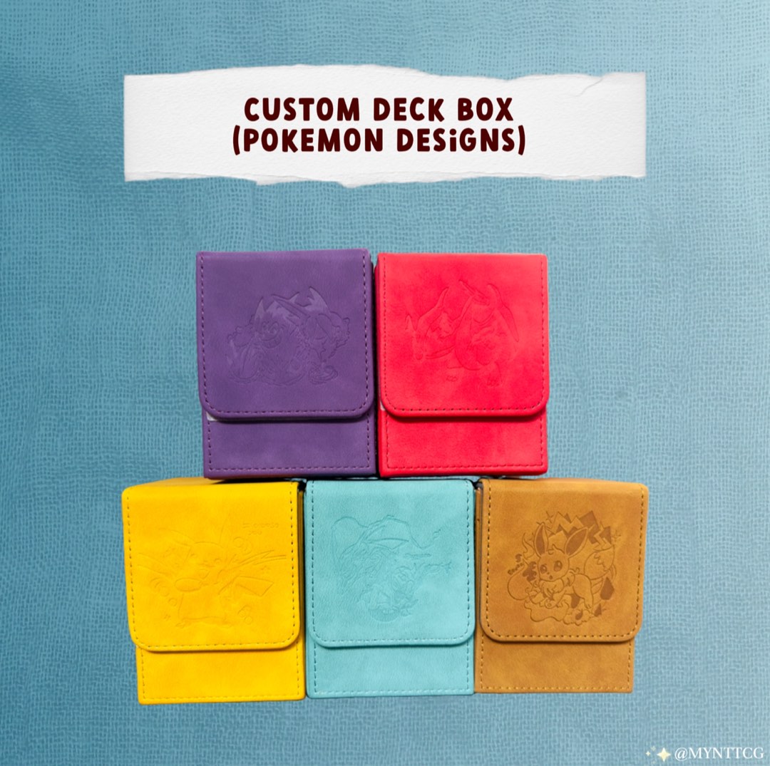 (🟢READY STOCKS) Faux Leather Custom Deck Box Deck Case Pokemon Designs ...