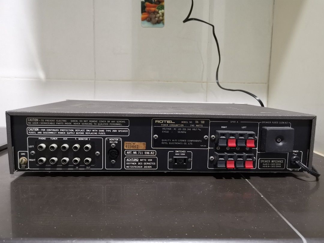 Rotel RA-500 Stereo integrated Amplifier with phono mm input, Audio ...
