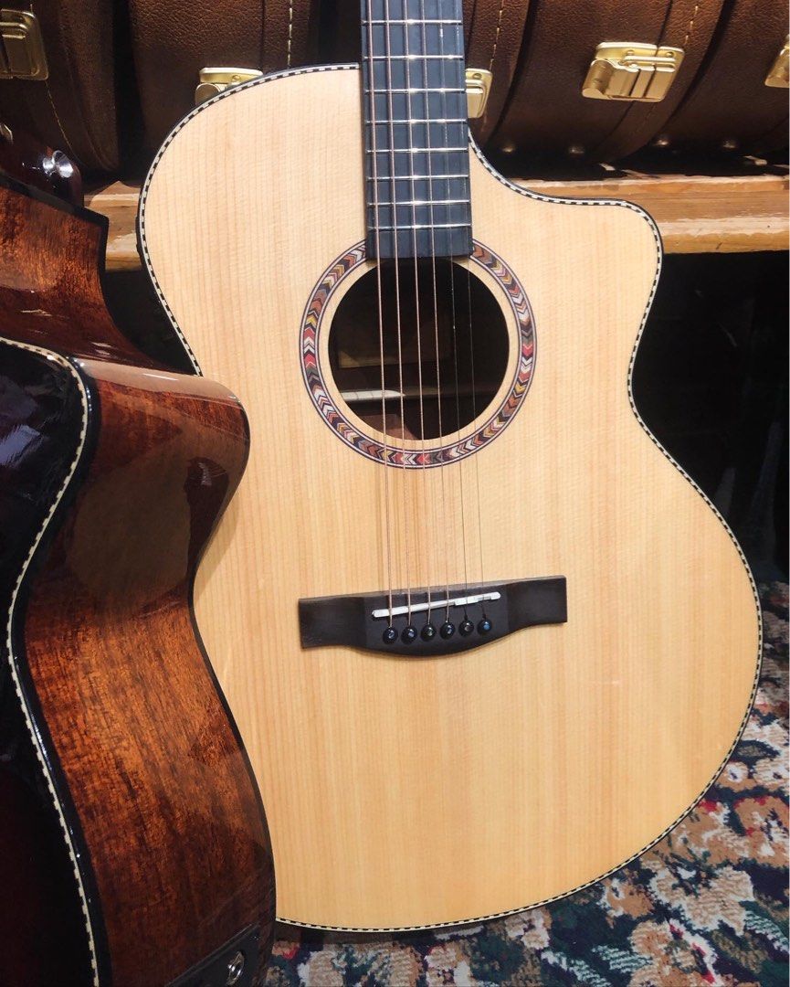 Solid top wood acoustic electric guitar, Hobbies & Toys, Music & Media ...
