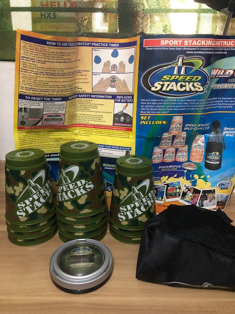 Speed Stacks Cups with Timer, Hobbies & Toys, Toys & Games on Carousell