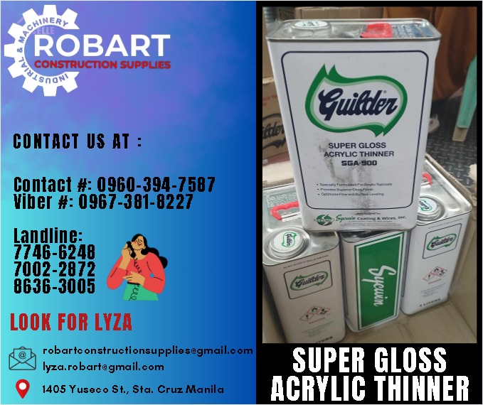 Super Gloss Acrylic Thinner, Commercial & Industrial, Construction Tools & Equipment on Carousell