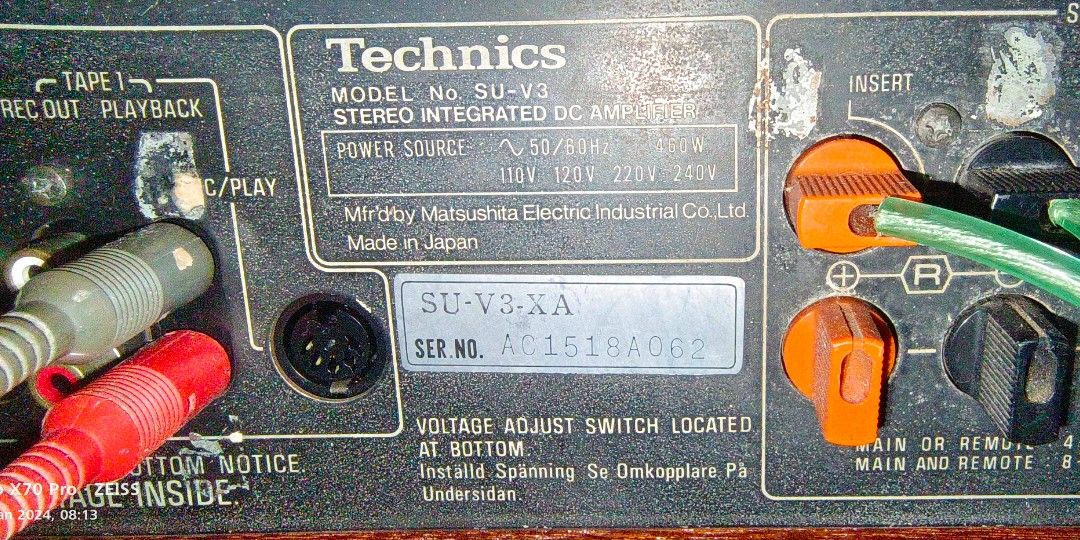 Technics Stereo Integrated DC Amplifier SU-V3, Audio, Soundbars, Speakers & Amplifiers on Carousell