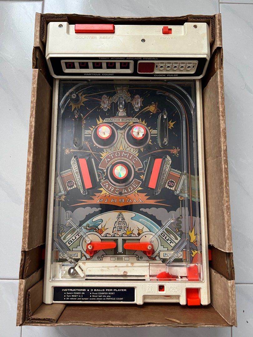 Vintage 1980 Tomy Atomic Arcade Pinball, Hobbies & Toys, Collectibles ...