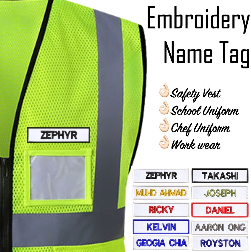 Velcro Nametag Name Tag Customize Personalisation Custom Patch School ...