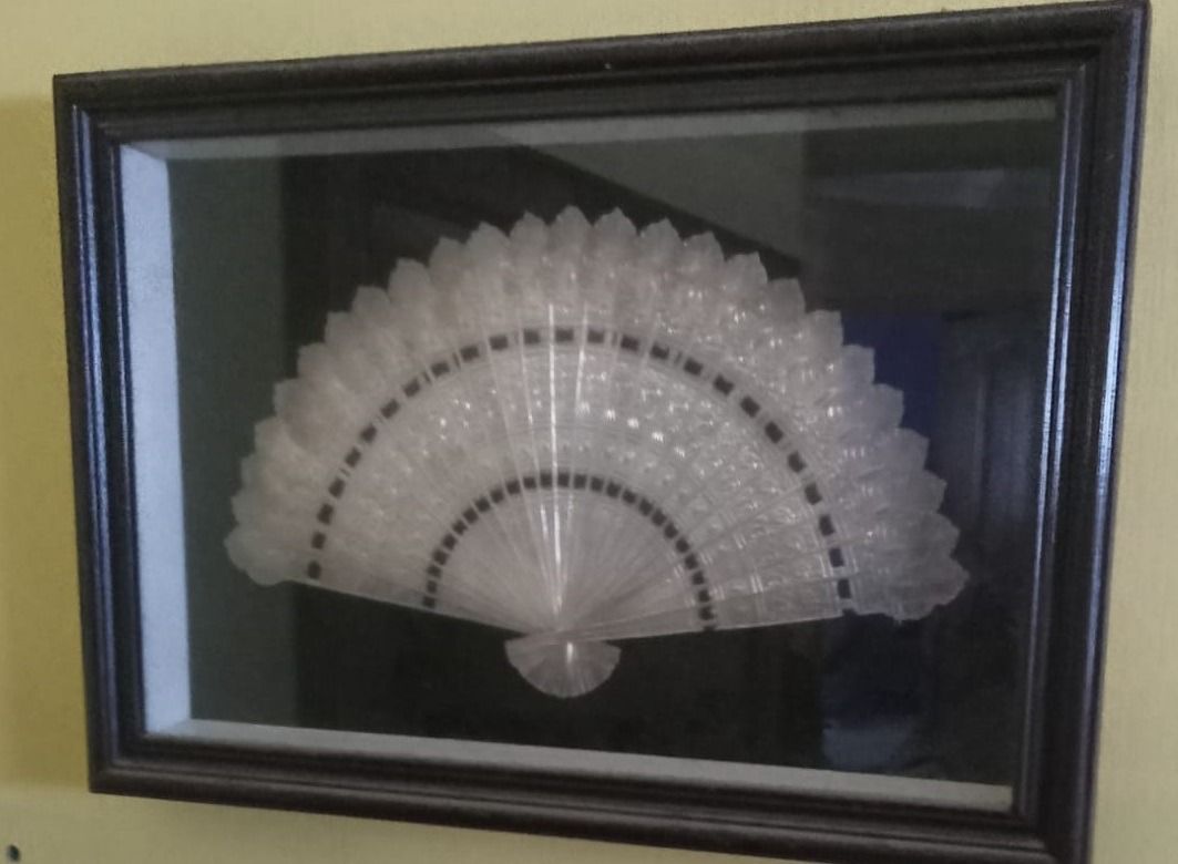 Vintage 1950's Silver Foldable Hand Fan (Hand Made with Frame ...