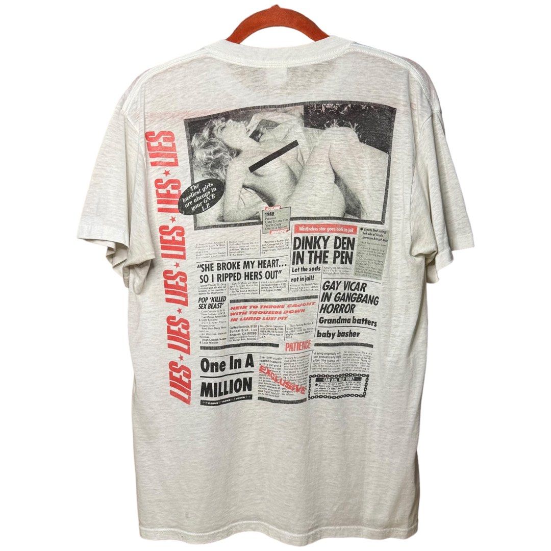 Vintage 1989 Guns N Roses GN’R Lies Album Promo Tshirt, Men's Fashion ...