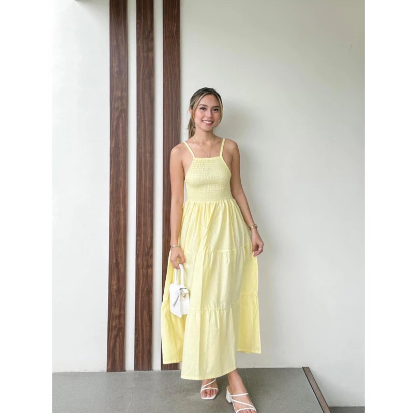 Yellow Smock Long Dress, Women's Fashion, Dresses & Sets, Dresses on ...
