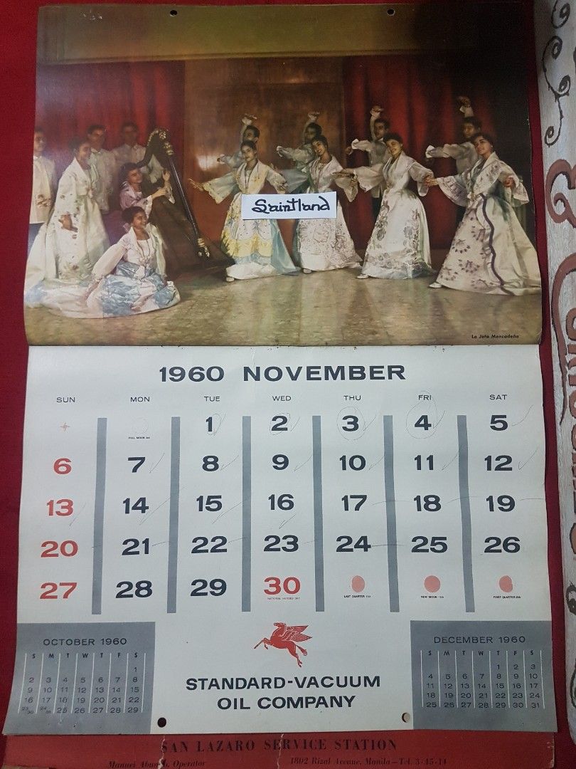1960 Calendar Antique Kalendryo Vintage Complete Months, Hobbies & Toys ...