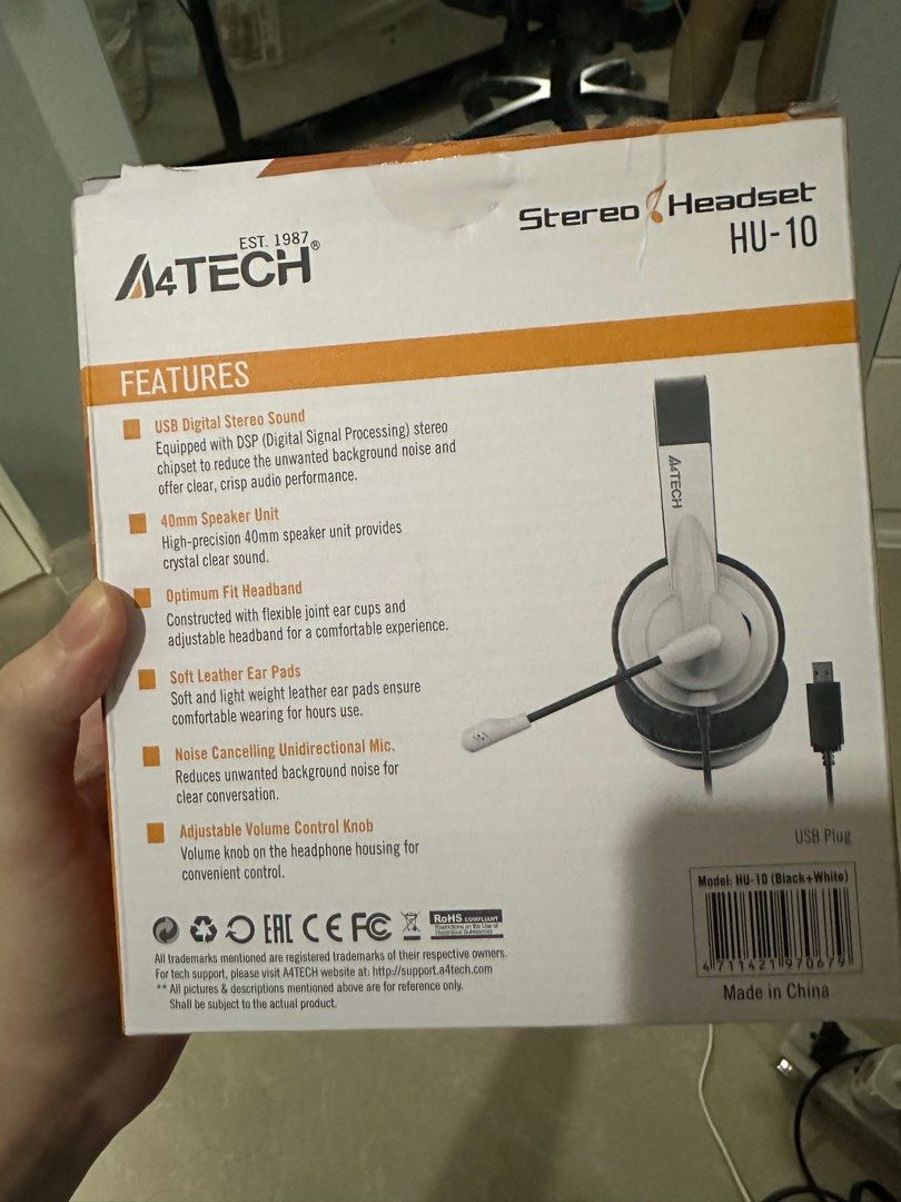 A4tech Hu-10 USB Headset, Audio, Headphones & Headsets on Carousell