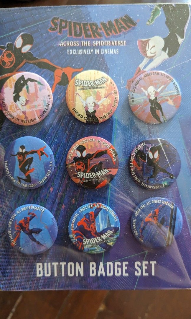 Across the spiderverse collectible button badge set pins Spiderman ...