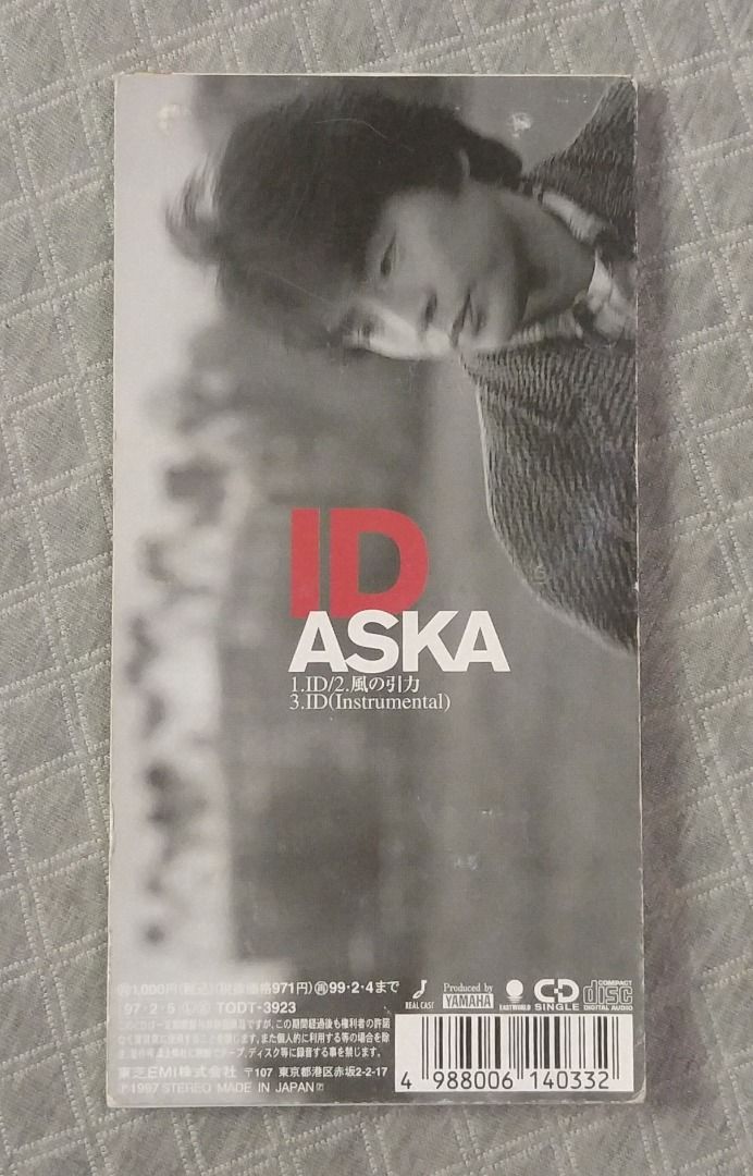 ASKA (飛鳥涼) -ID 日版 二手單曲 CD, 書籍、休閒與玩具, 樂器、音樂相關, CD、DVD在旋轉拍賣