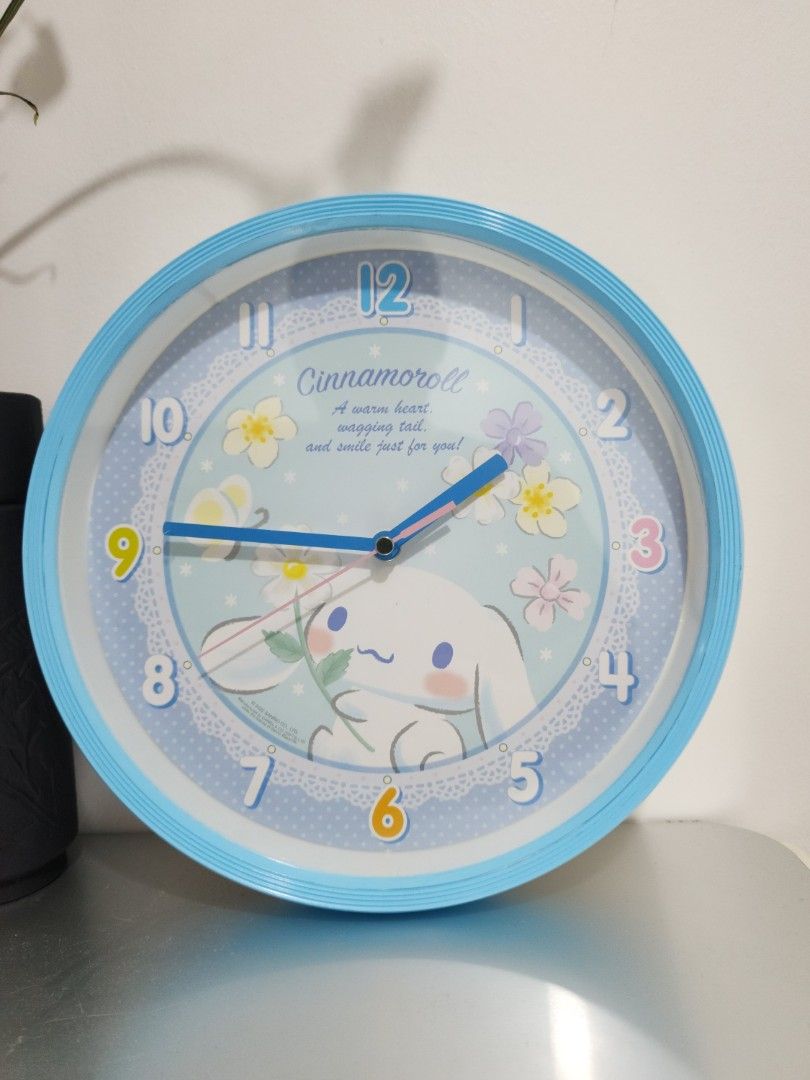 Cinnamoroll wall clock, Furniture & Home Living, Home Decor, Clocks on ...