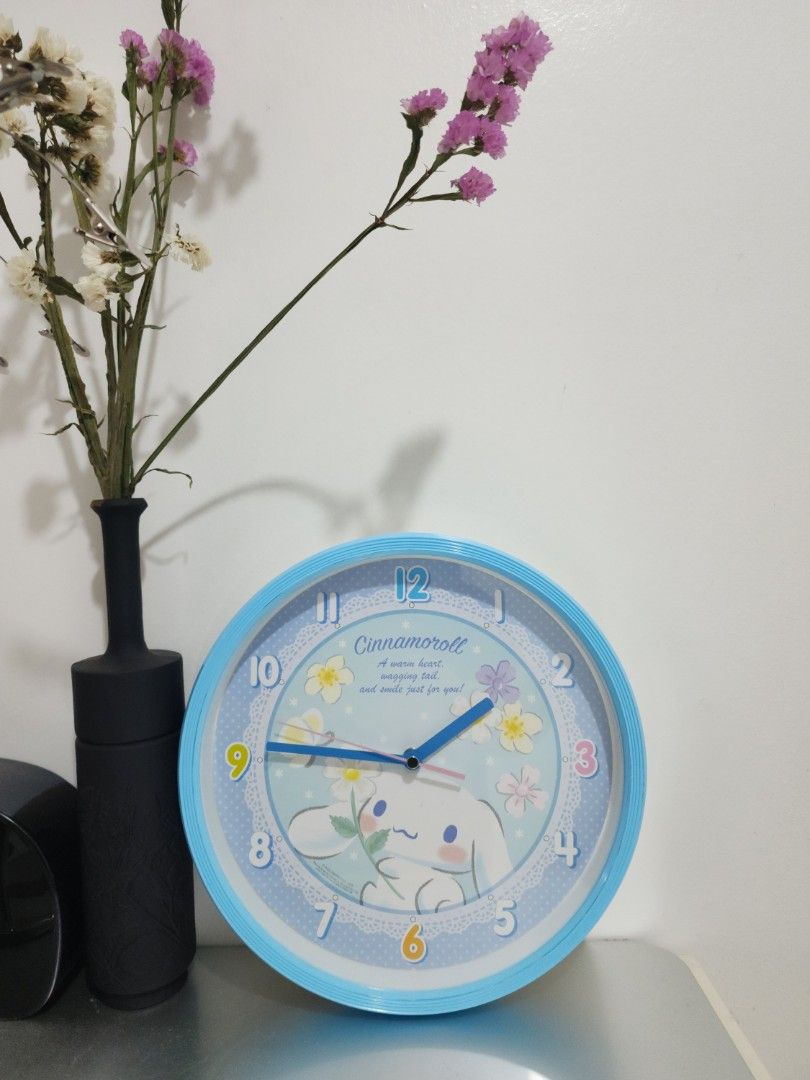 Cinnamoroll wall clock, Furniture & Home Living, Home Decor, Clocks on ...