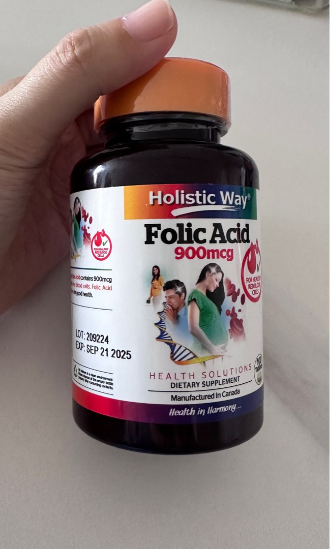 Folic Acid 900mcg (100 Tablets), Health & Nutrition, Health Supplements ...