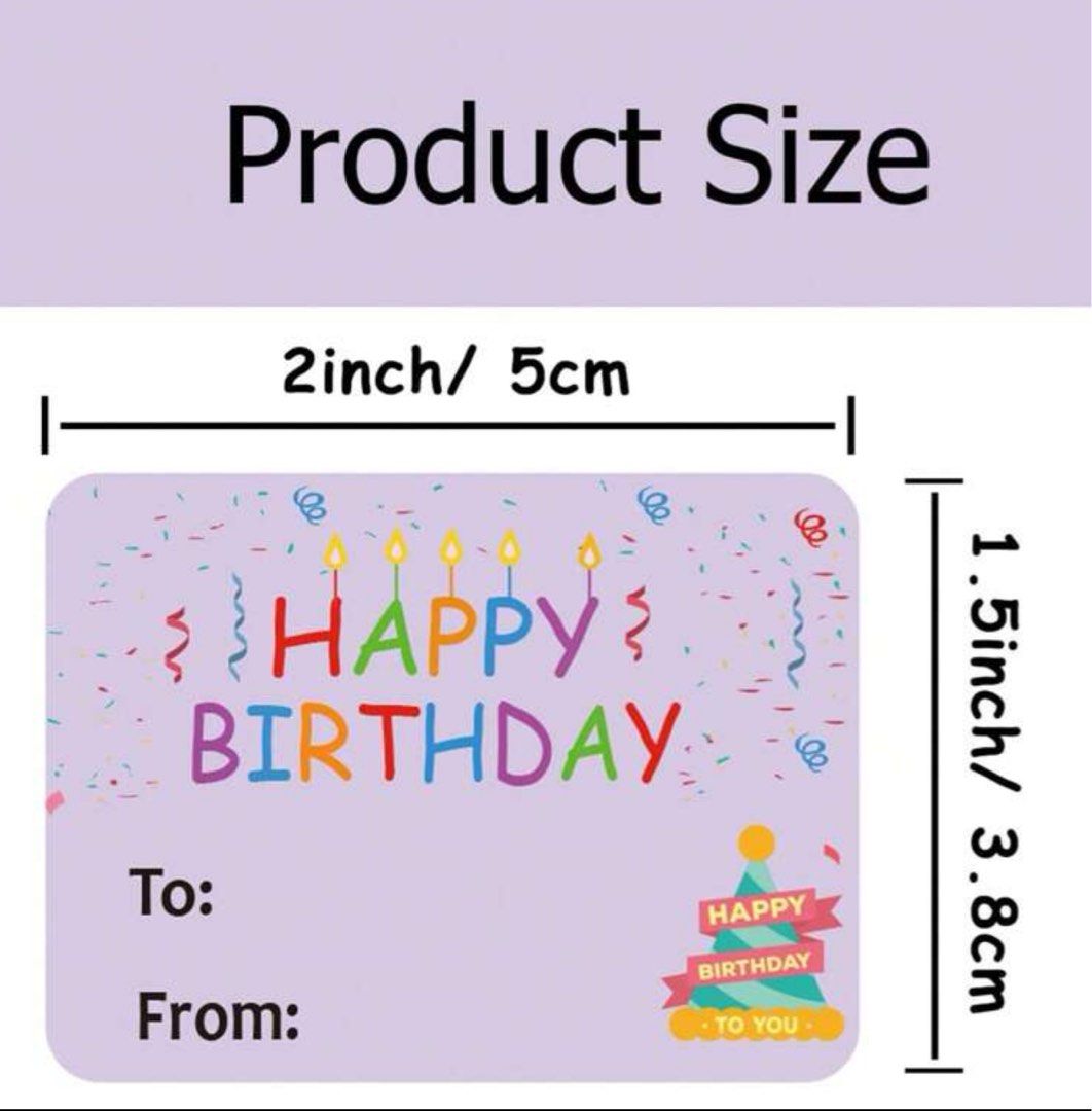 Happy Birthday Gift Tag Stickers, Hobbies & Toys, Stationery & Craft ...